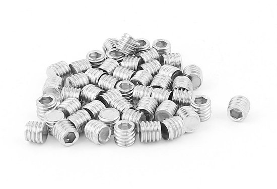 Roestvrijstalen M6x5mm Inbus Stelschroeven met Platte Punt - 50 Stuks | bol