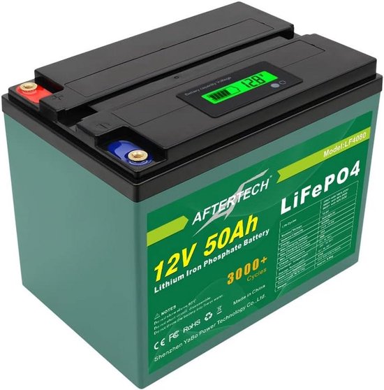 Oplaadbare 12V 50Ah LiFePO4 Accu | 640Wh Lithium IJzerfosfaat voor ...