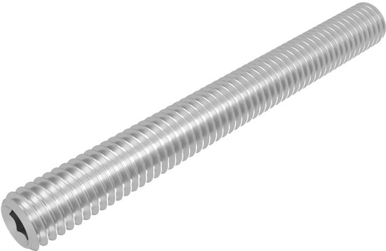 20 Stuks Stelschroeven M6x55 RVS A2 met Conische Punt Binnenzeskant DIN ...
