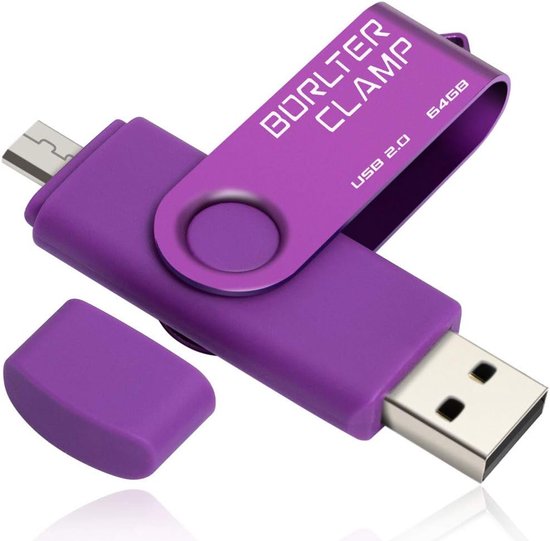 64GB Dual USB Flashdrive USB-A en Micro USB voor Android Telefoon en PC ...