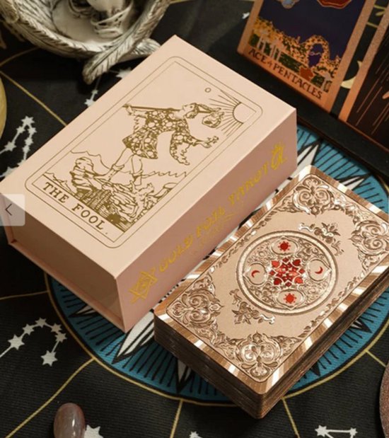 Rosé goud Folie Tarot Kaartenset – Zon en Maan – met boekje in ...