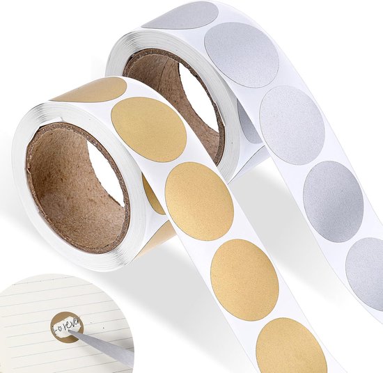 600 Pcs 1 Inch Scratch Stickers - Zelfklevende Scratch Cards - Gouden ...