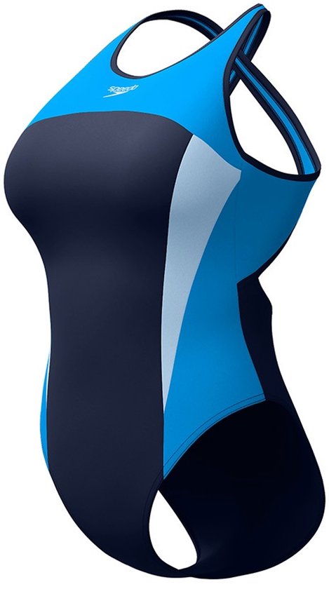 Speedo dames high neck x back badpak splice blauw | bol