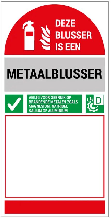 Deze blusser is een metaalblusser bord - Dibond - 40 x 20 cm | bol