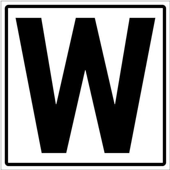Letter W sticker - 40 x 40 cm | bol