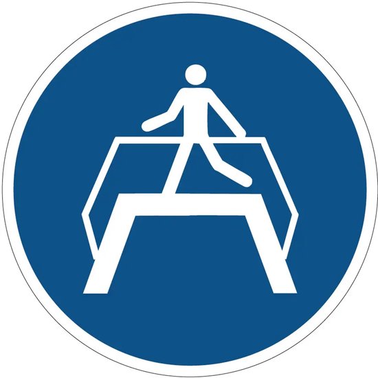 Voetbrug gebruiken verplicht gebodsbord - M023 - Dibond - 10 cm | bol