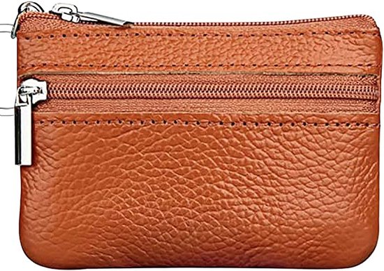 Dames mini portemonnee, sleutel portemonnee, bruine portemonnee klein ...