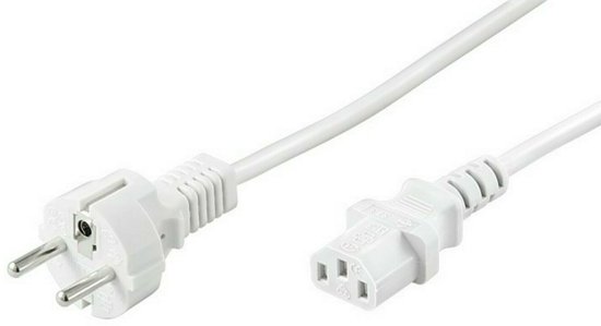 Stroomkabel schuko naar C13 5m wit | bol