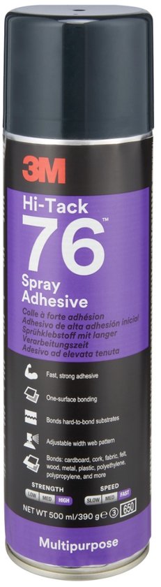 3M 76 Hi-Tack Lijmspray - Voor zware en poreuze materialen - 500ml | bol