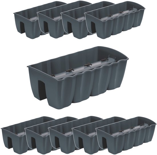 Prosperplast Plantenbak - Set van 10 stuks balkonpot - kunststof - 58 ...