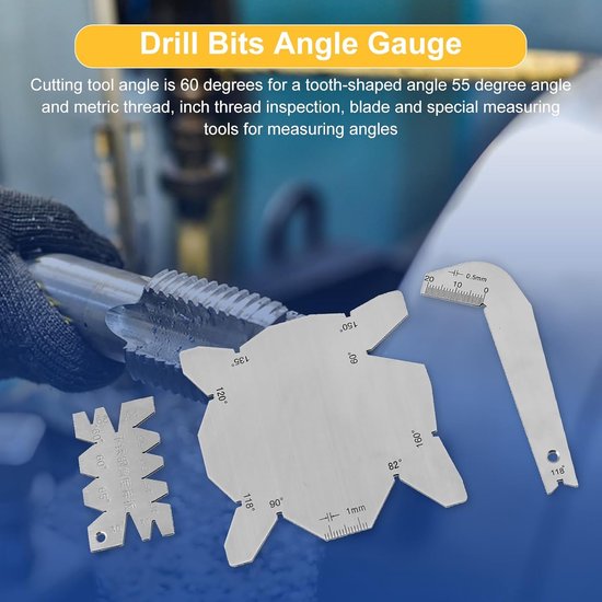 3 Piece Angle Gauge Ruler - Nauwkeurig - Duidelijke Schaal voor Meten | bol