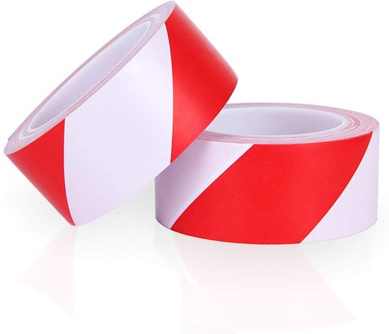 JGS Premium - Veiligheidstape Rood en Wit 2 Pack | PVC 50mm x 20m ...
