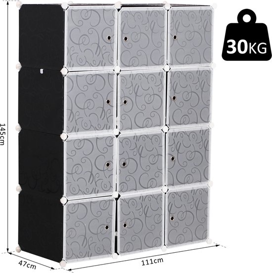 Janneke - Modulaire Opbergkast 12 Kubussen met Deuren – Opbergkasten ...