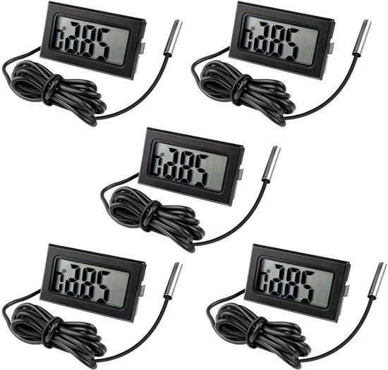 Set of 5 Digital Aquarium Thermometer with Sensor Temperature Sensor ...