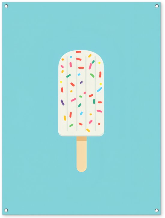 Tuinposter 90x120 cm - Tuindecoratie Ijsje - Stokje - Sprinkles ...
