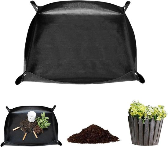 Plantmat 100x100 cm Waterdicht - Opvouwbaar en Groot - Zwarte Tuinmat ...