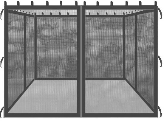 Muggengaas voor Tuinhuisje - Bescherming tegen Insecten - 4 Panelen ...