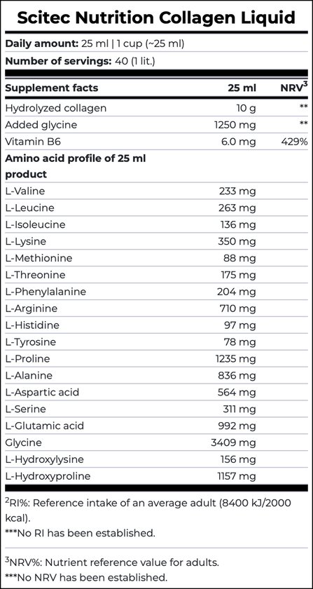 Scitec Nutrition - Collagen Liquid (1000 ml - Wild Berry) - Fruit - 40 ...