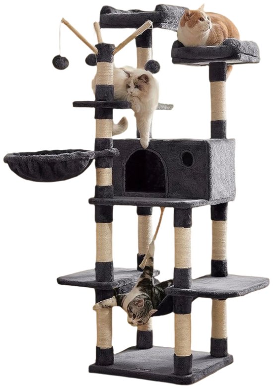 XXL Cat Tree Scratching Post - Cat Playground - Pet Activity Tower ...