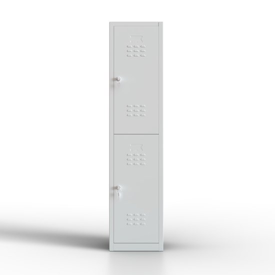 Metalen lockerkast 2 deuren, lockerkast met sleutel, grijs, 165 x 40 x ...