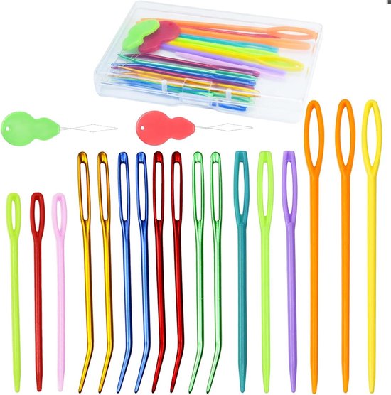 Allecto Plus - Set van 19 lange naalden voor kralen rijgen en naaien ...