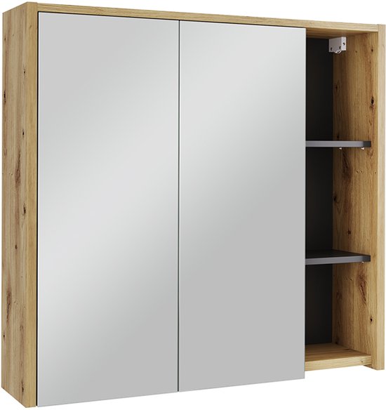 Vicco Viola Badkamerspiegelkast – 80 x 75 cm met open vakken Artisanaal ...