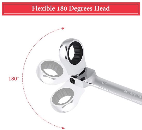 JGS Premium - 12-delige steeksleutel set met ratel en ...