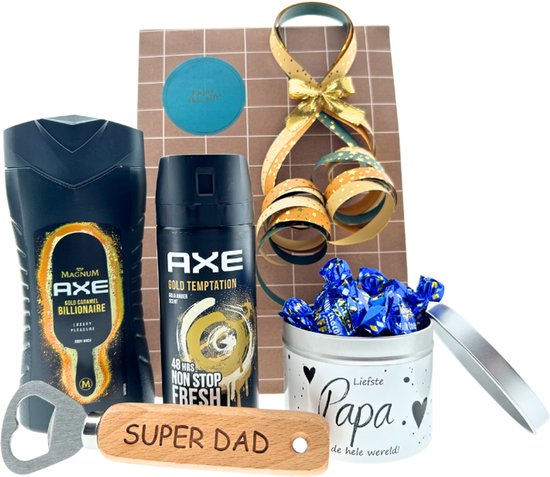 Axe Cadeauset Gold Flesopener Papa - Axe Showergel 250 ml Magnum - Axe ...