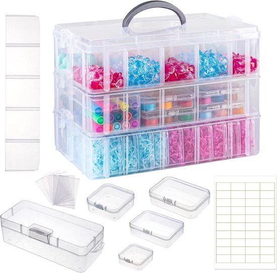 3 etages stapelbare sorteerbox - 45 kleine opbergdozen in 5 maten met ...
