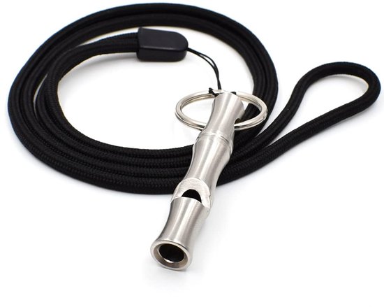 Roestvrijstalen signaalfluitje - 120 dB - met halsband - mini-maat ...