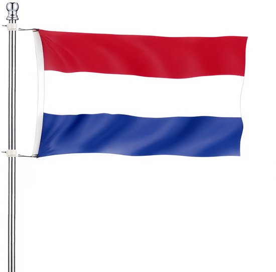 Vlaggenstok/vlaggenmast set - incl Nederlandse vlag 90 x 150 cm ...