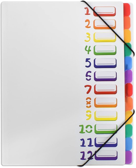Uitbreidbare map, projectmap, A4-organizer, bureaumap, 12 ...