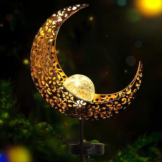 Moon Solar Lights Garden Outdoor LED Glass Ball Garden Lights Garden ...