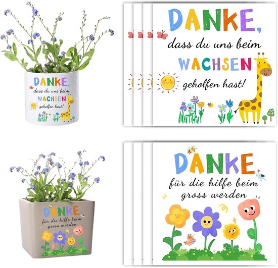 8pcs teacher thank you stickers - flower pot stickers - thank you for ...