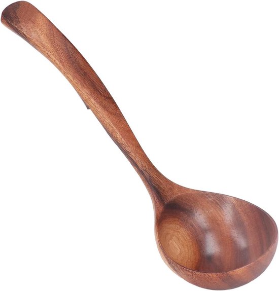 Soeplepel van Acaciahout met Lange Steel voor Soep Opscheppen in de ...
