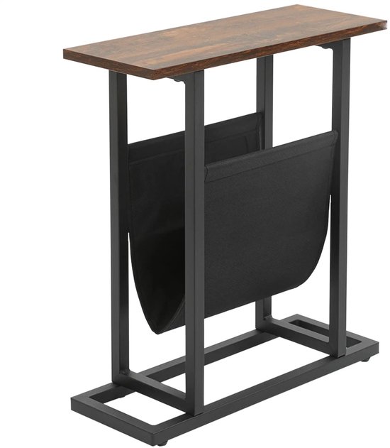 Sweiko Bijzettafel - met stoffen tas - MDF + staal - 49 x 19 x 55 cm ...