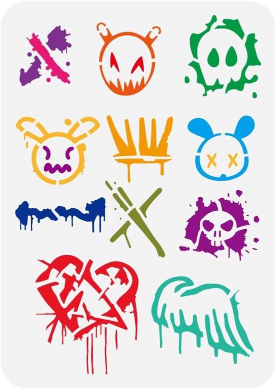 Allecto Plus - Herbruikbaar Graffiti Sjabloon 21x29.7cm voor Schilderen ...