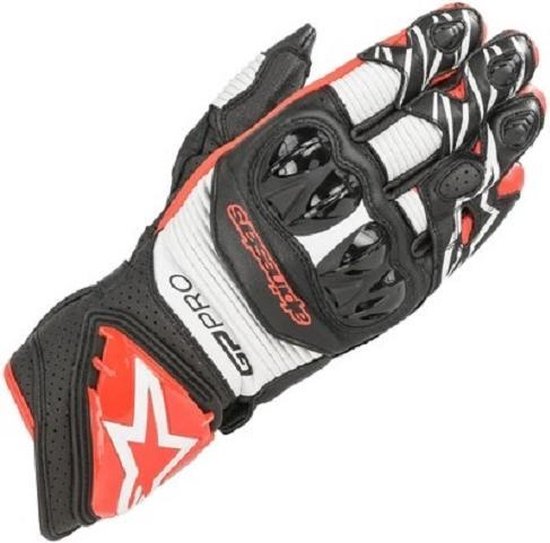Alpinestars GP Pro R3 Black White Bright Red Motorcycle Gloves M | bol.com