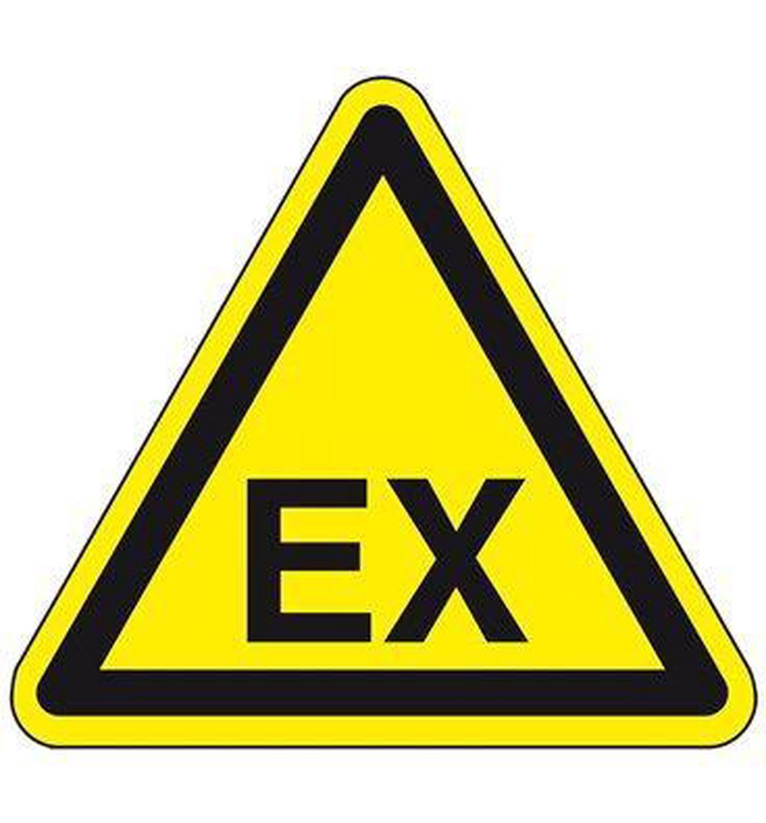 Waarschuwingssticker EX explosiegevaar - 200 mm - zelfklevende folie ...
