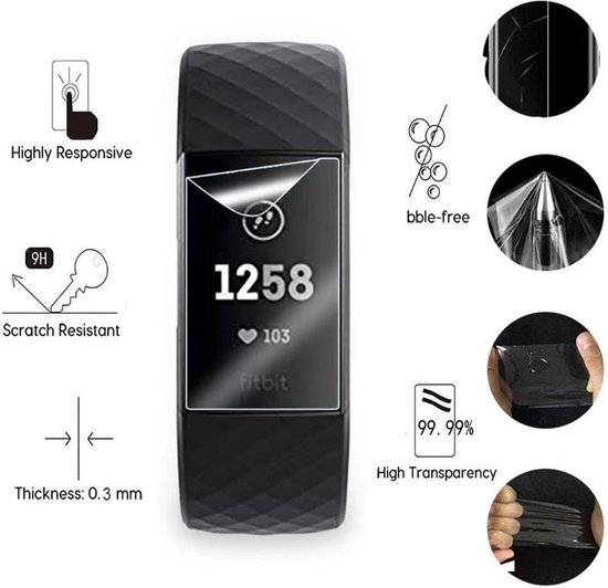 Screenprotectors Set geschikt voor de Fitbit Charge 3 - 3 stuks | bol
