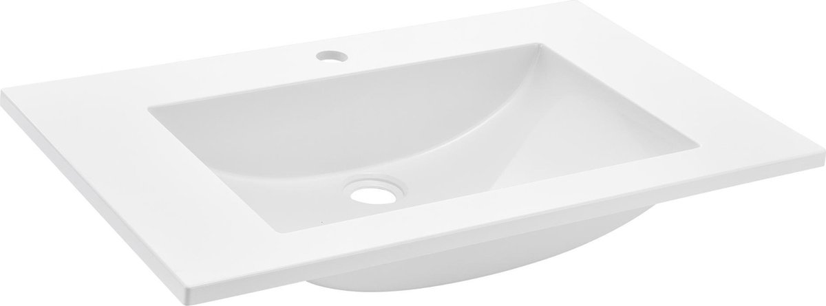 Wastafel wasbak SMC voor inbouw 60x46x14,5 cm wit | bol.com