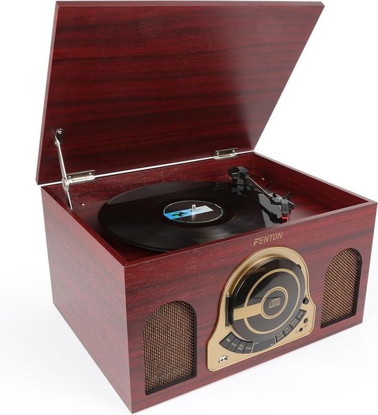 Fenton RP150 - Platenspeler met USB mp3 speler, CD speler en radio ...