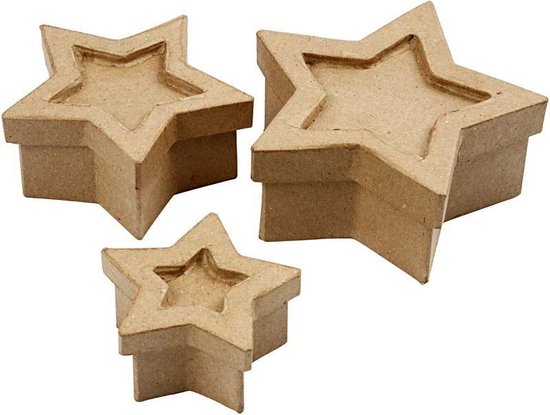 Doos in stervorm grootste maat 15x15x6 cm 3stuks | bol