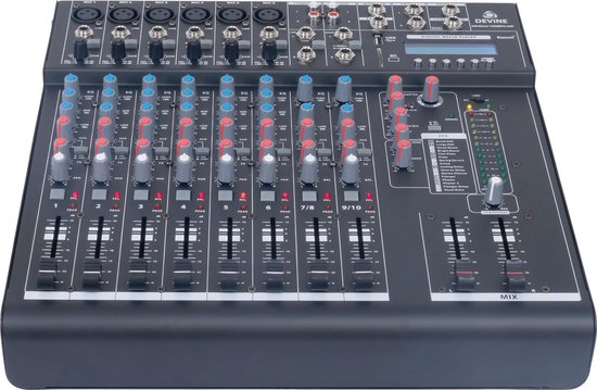 Devine MixDesk 1002FX-MP 10-kanaals mixer met FX en mediaspeler | bol.com