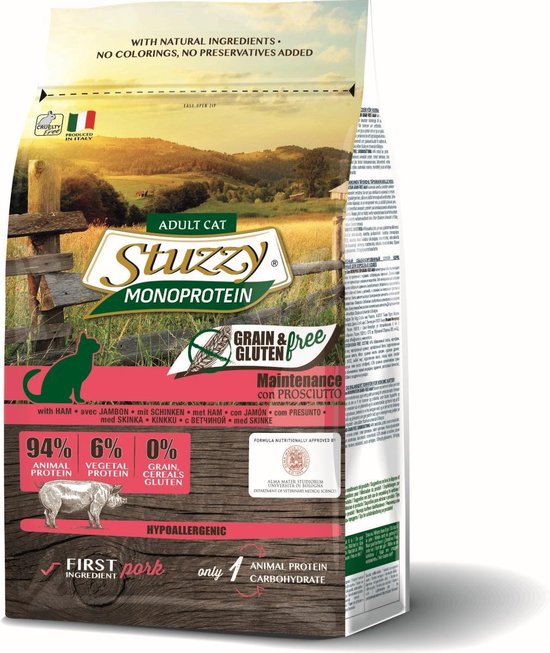 Stuzzy - kat droogvoer - monoprotein - ham - 1,5 kg | bol.com