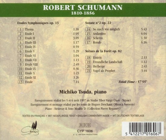 Michiko Tsuda - Études Symphoniques Op.13 (CD), Michiko Tsuda | Muziek ...