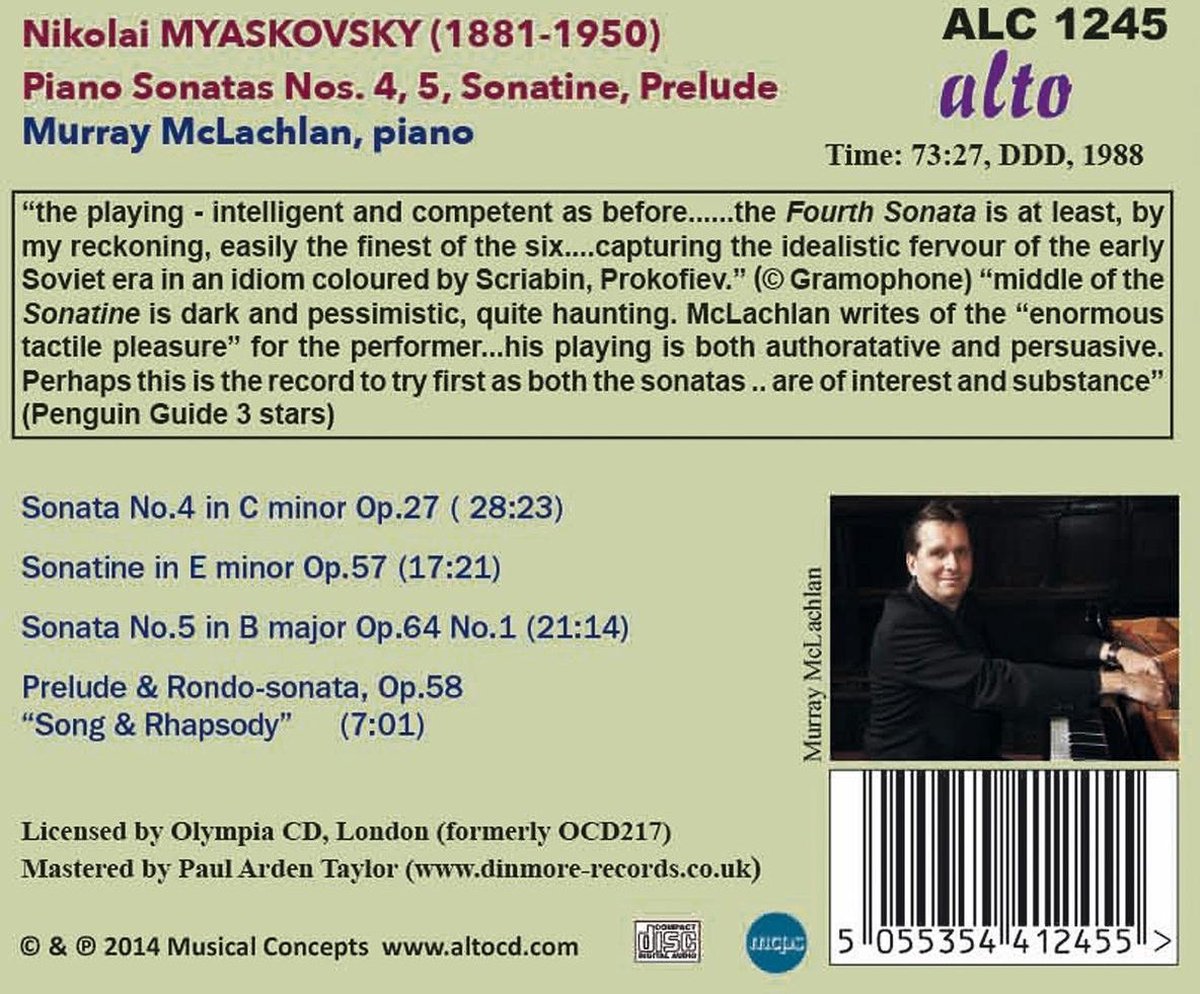 Myaskovsky Piano Sonatas 3 & 5. Sonatine Etc, N. Myaskovsky | CD (album ...