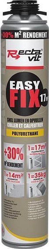 Rectavit - Montagelijm Easy Fix EF 17 NBS - Gebruiksklaar - Sneldrogend - Polyurethane... | bol