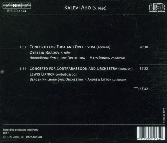 Aho - Concertos, Lewis Lipnick | CD (album) | Muziek | bol.com