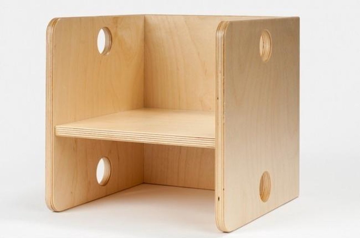 Houten Kubus Stoel Naturel Klein | bol.com